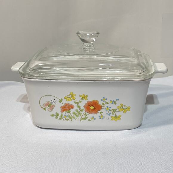 Corningware | Kitchen | Corning Ware P4b Wildflower Poppy Casserole Dish 7 5 Liter With Lid P4c ...